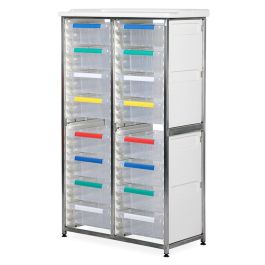 Caretray Rack - Stainless Steel, Static, Double Column | Bristol Maid