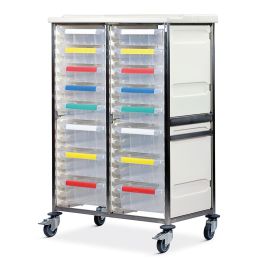Caretray Trolley - Stainless Steel, High Level, Double Column | Bristol ...